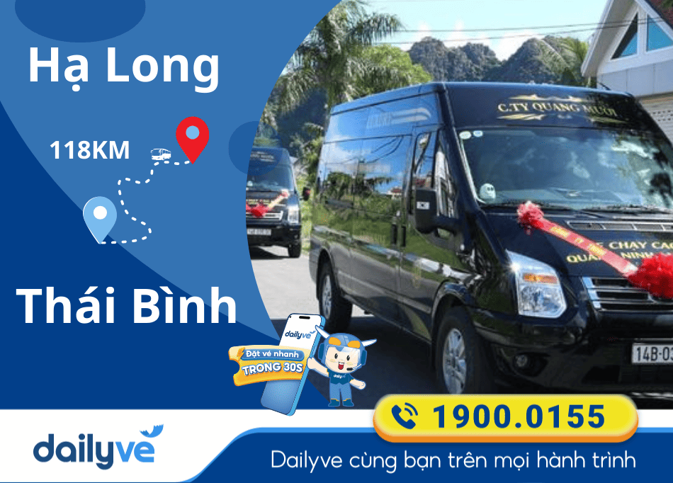 Đặt vé xe từ Hạ Long đi Thái Bình giá tốt tại Dailyve